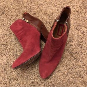 Halogen | Shoes | Halogen Suede Leather Cranberry Ankle Heel Boots ...